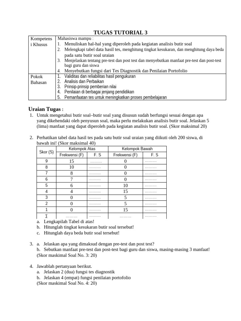 Tugas Tutorial 3 Eval 20251 | PDF