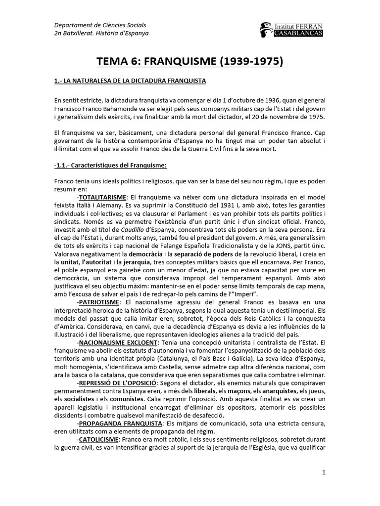 Apunts Franquisme | PDF