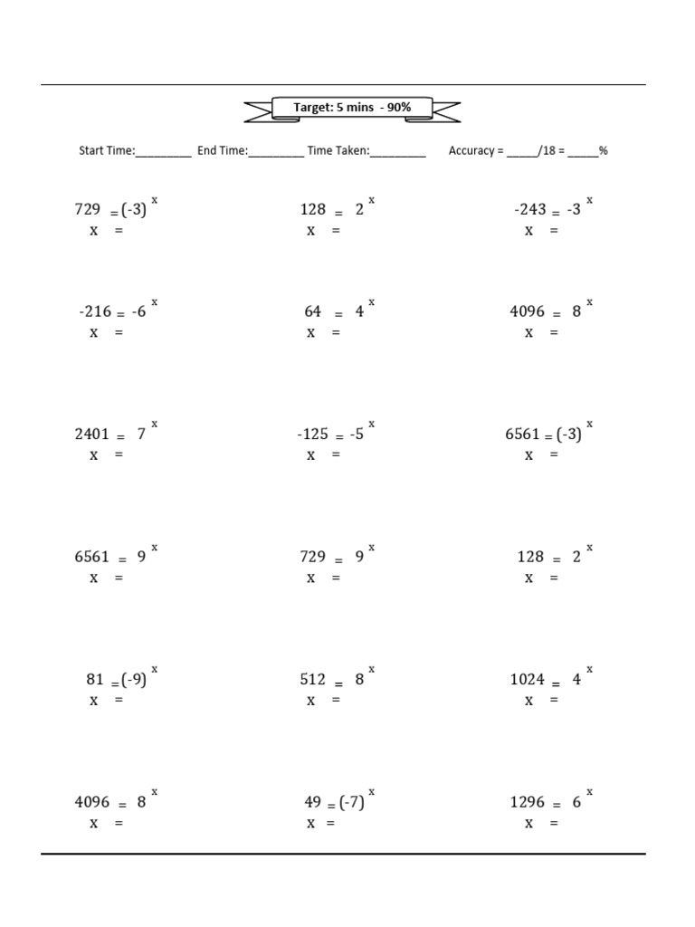 Grade 07 Exponents Variable Exp 01 Pdf Mathematics