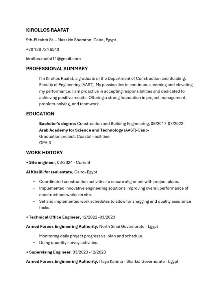 Kirollos_Raafat - CV | PDF