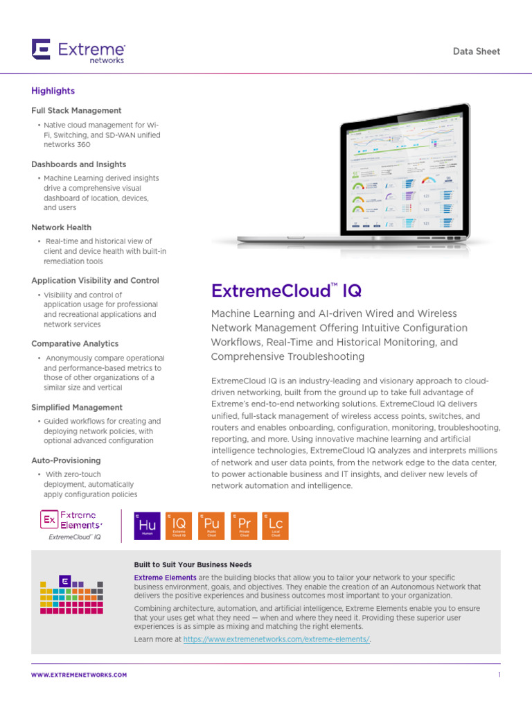 extremecloud-iq-data-sheet | PDF | Cloud Computing | Computer Network