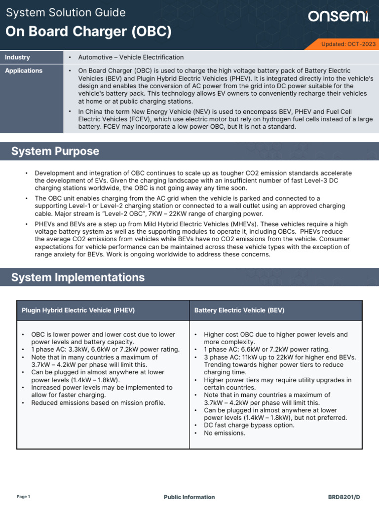 BRD8201 On Board Charger OBC 1 | PDF | Plug In Hybrid | Battery Charger