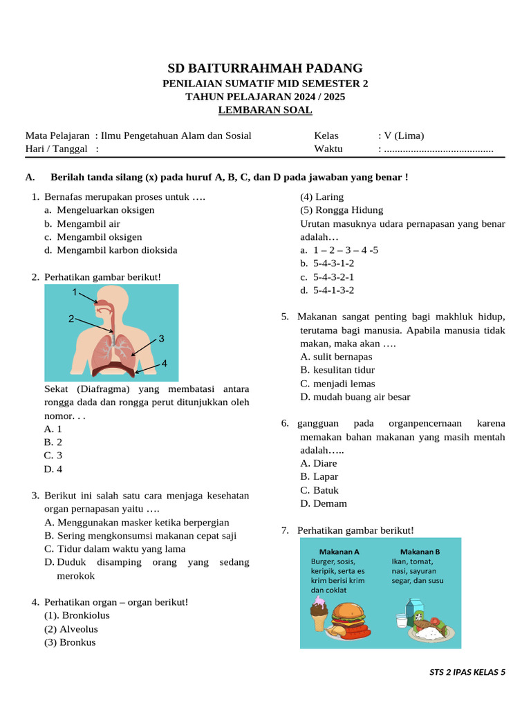 SOAL IPAS STS 2 | PDF
