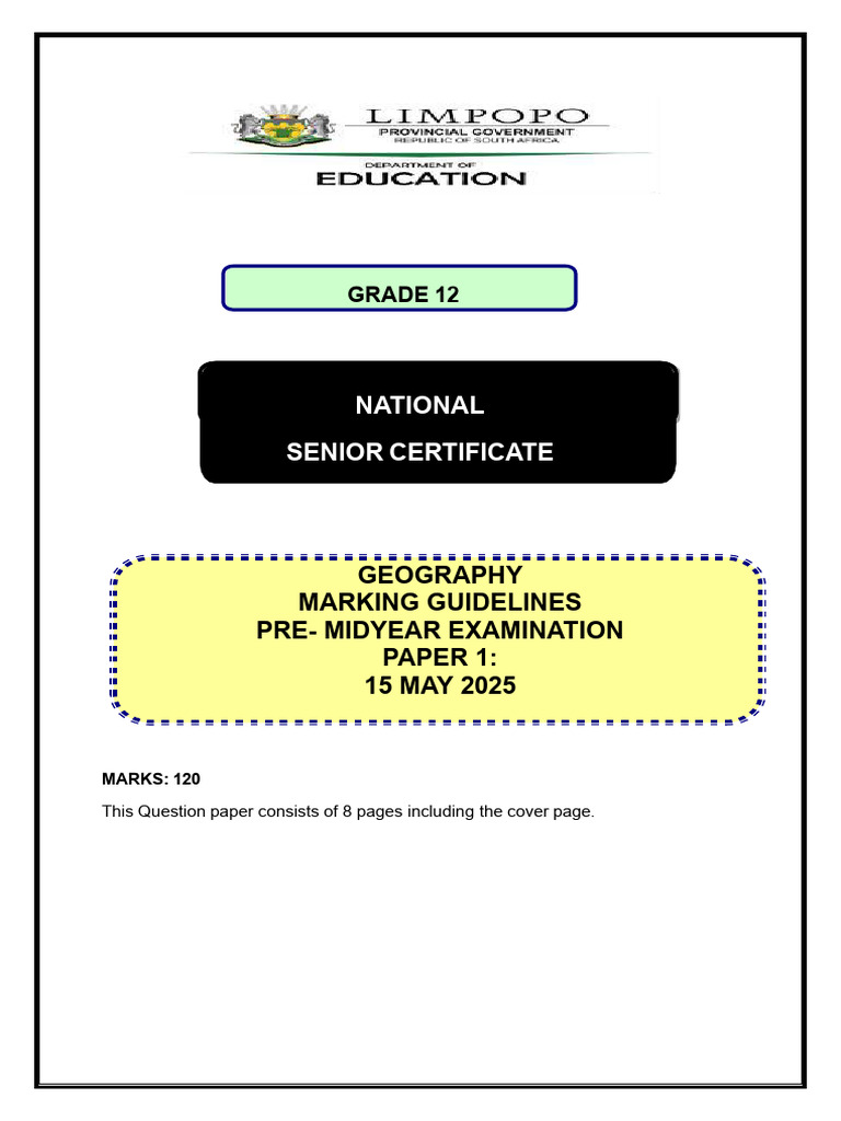 Geog Grade 12 MG Pre Examination Paper 1 15 May 2025 | PDF | Levee | River