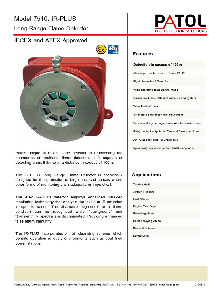Infosheet Ir Flame Detector D1208-4 | PDF | Sensor | Optical Filter