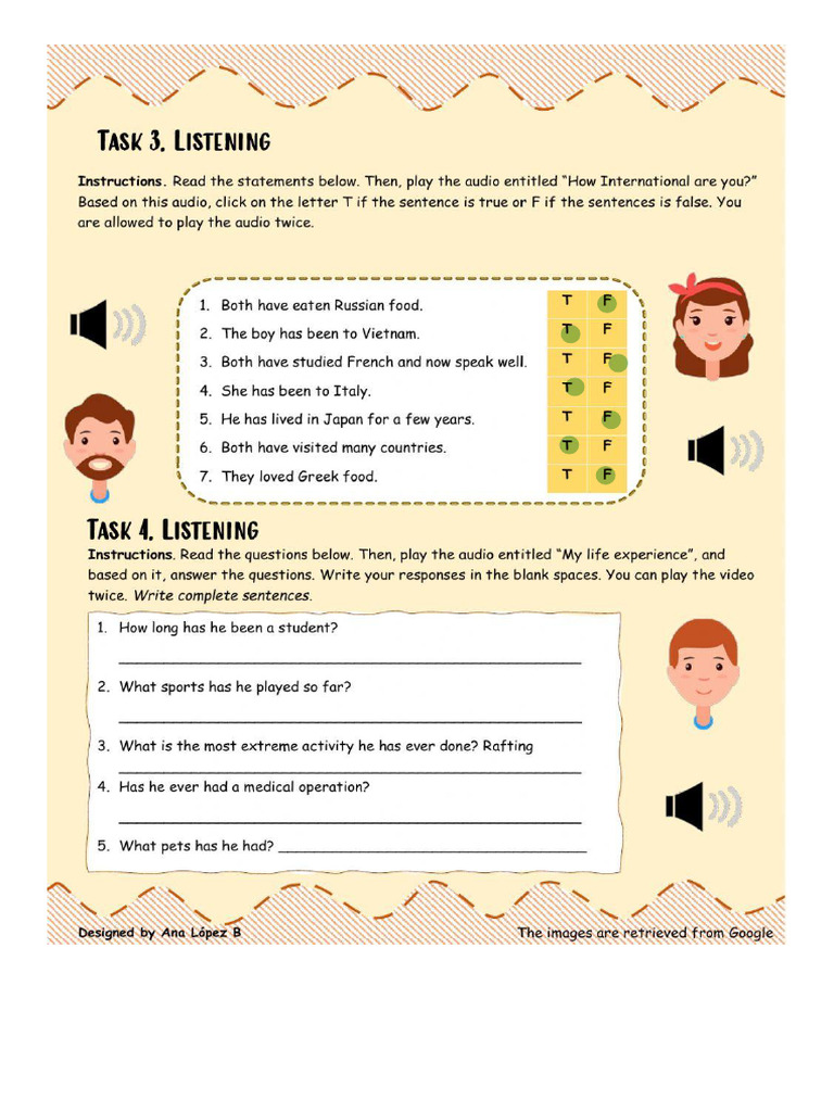 Activity 1 Listening Present Perfect | PDF