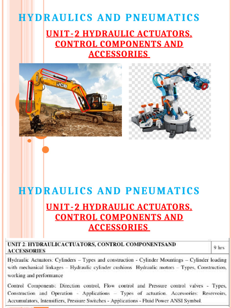 Hydraulic Actuators and Components Guide | PDF | Valve | Actuator