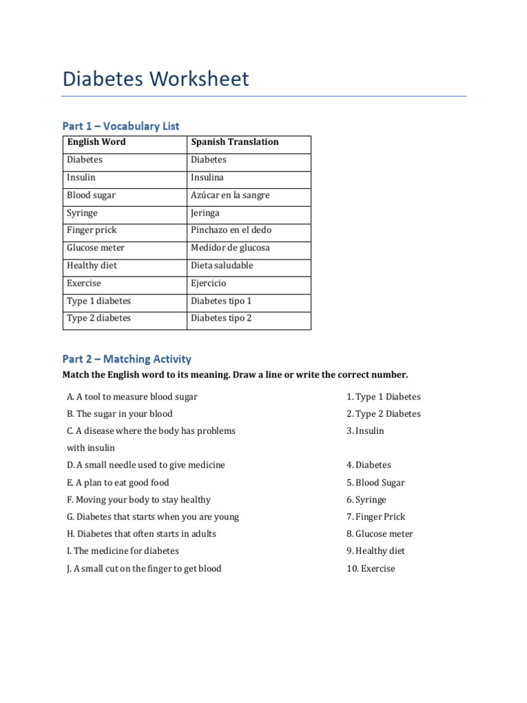 Diabetes SENA Worksheet v2 | PDF | Diabetes | Insulin