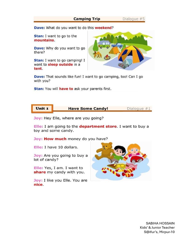 Dialogue For Kids 1 | PDF