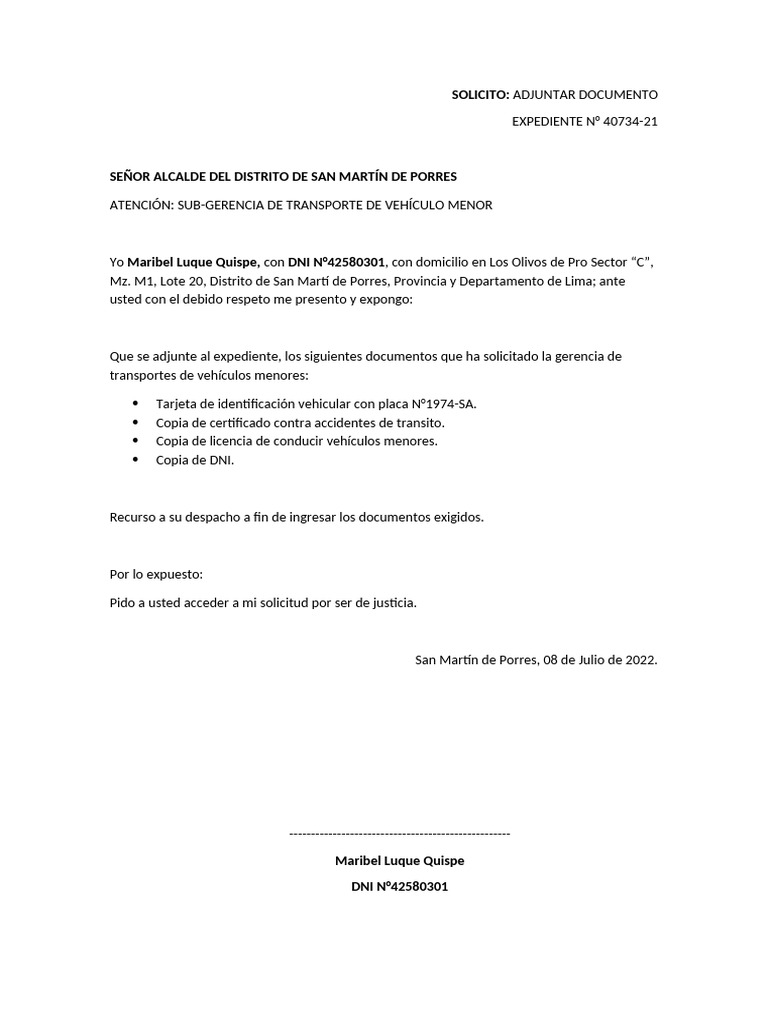Solicito Adjuntar | PDF