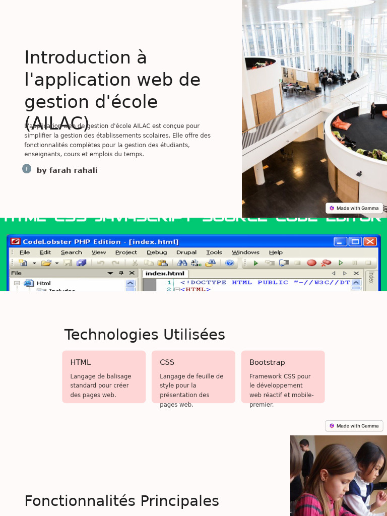 Introduction-a-lapplication-web-de-gestion-decole-AILAC | PDF | Internet | Internet et Web