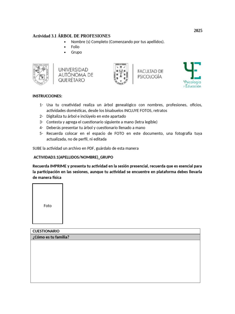 Actividad 3.1 ARBOL 2025 | PDF