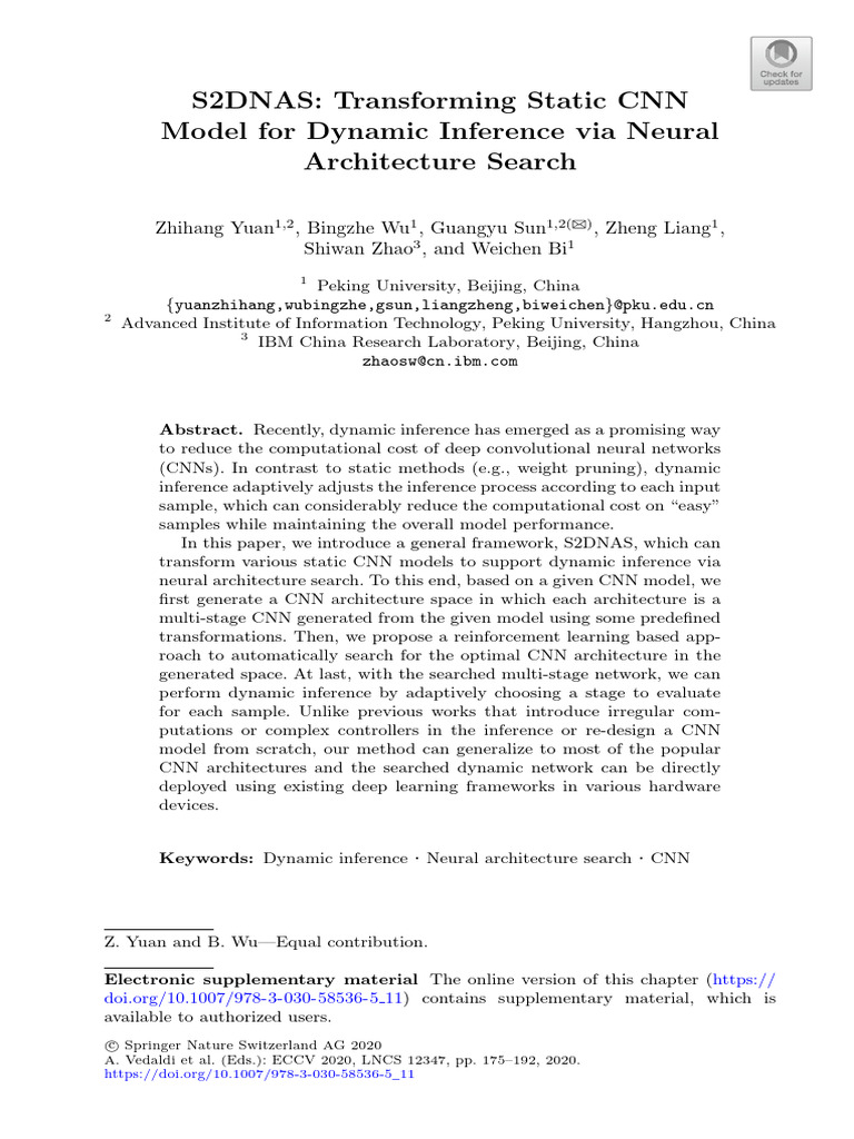 S2DNAS Transforming Static CNN Model For Dynamic Inference Via Neural ...