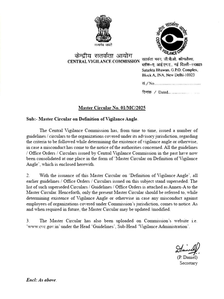 Master Circular on Vigilance Angle Definition | PDF | Judgment (Law ...