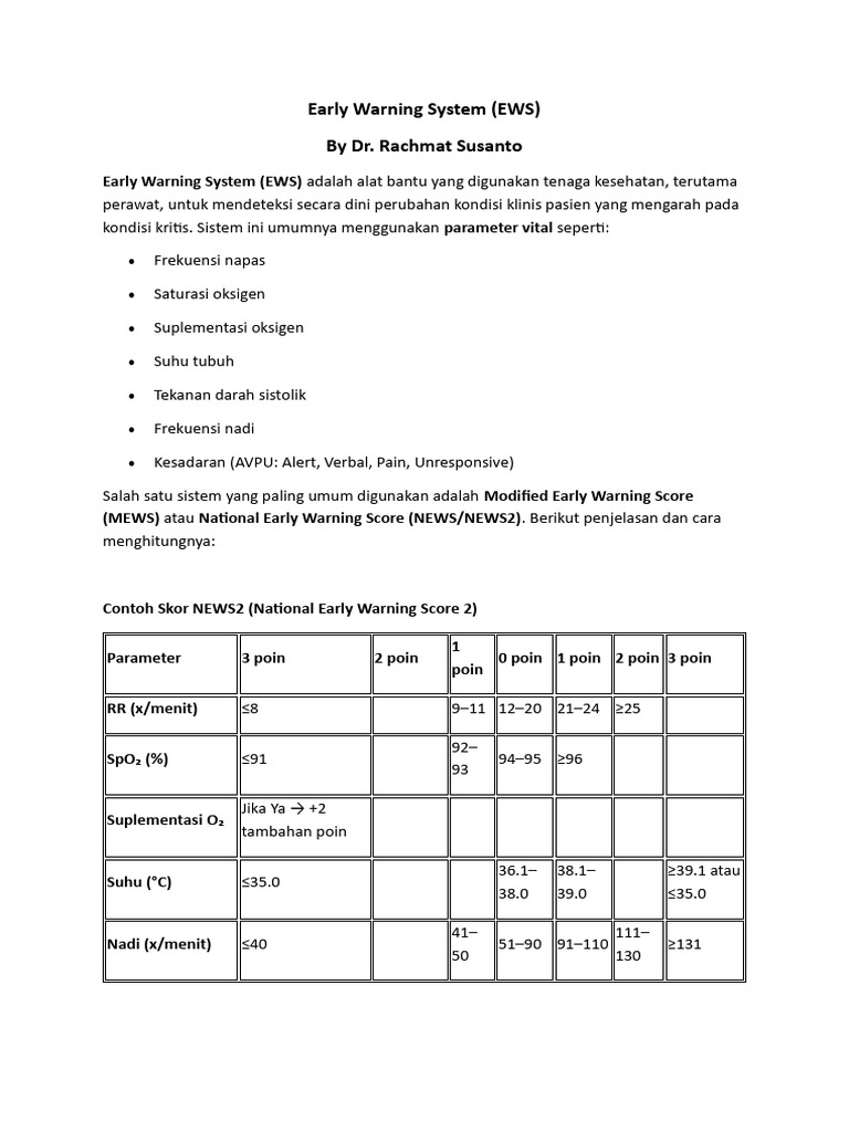 Dr. Rachmat Early Warning System | PDF