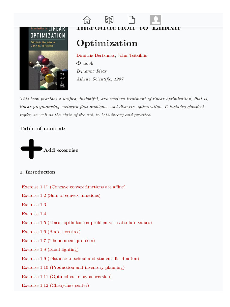 Solverer-Com-Library-Dimitris Bertsimas-Introduction To Linear Optimization... | PDF ...