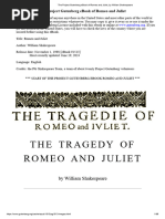 Romeo and Juliet Full Play Script | PDF