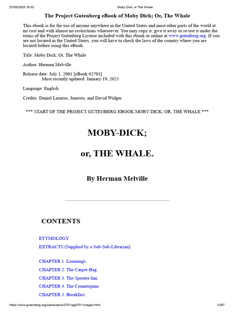 Moby Dick; Or, The Whale | PDF | Moby Dick | Captain Ahab