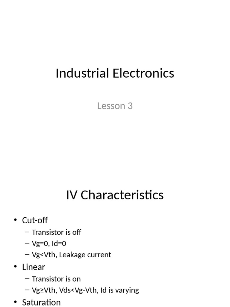 Industrial Electronics Lesson 3 | PDF