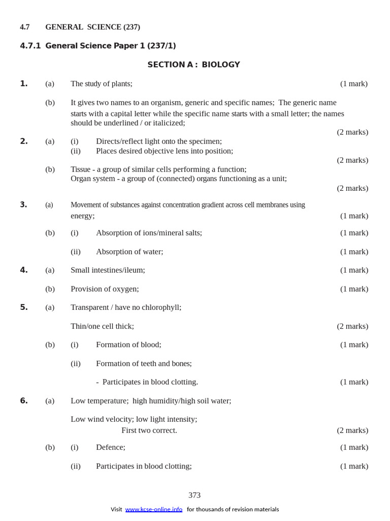 2013 Kcse General Science MS | PDF | Acid | Chemical Bond