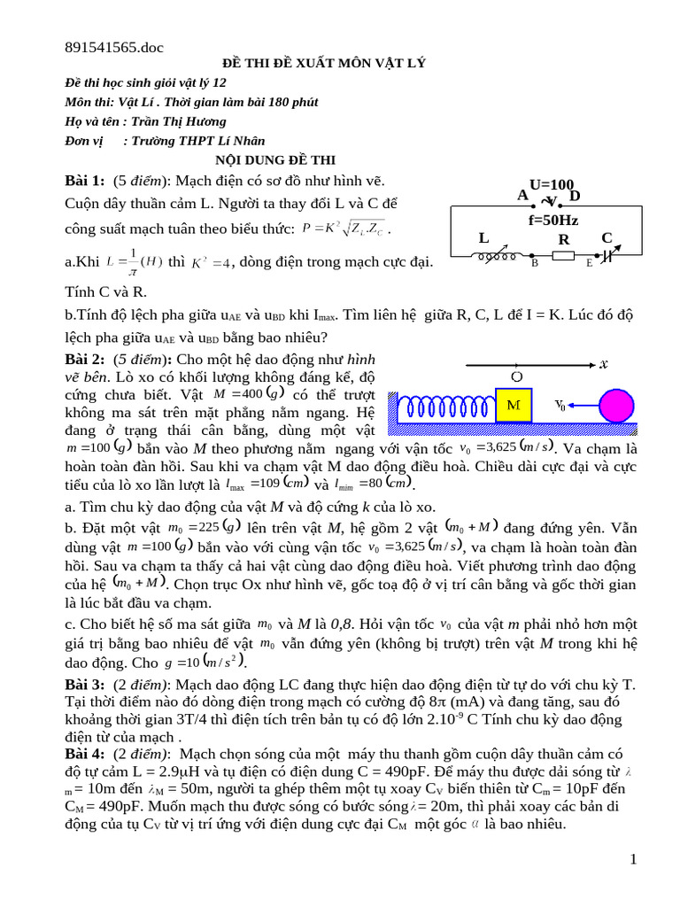 Ly12 (2 đề 10) | PDF