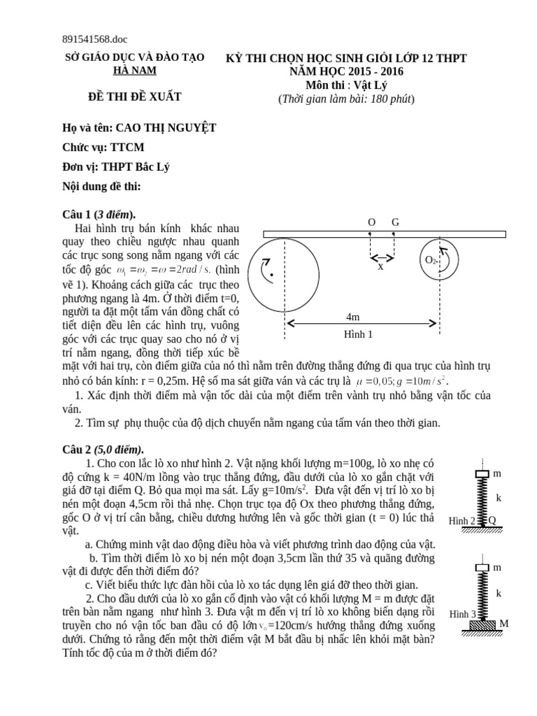 Ly12 (1 đề 9) | PDF
