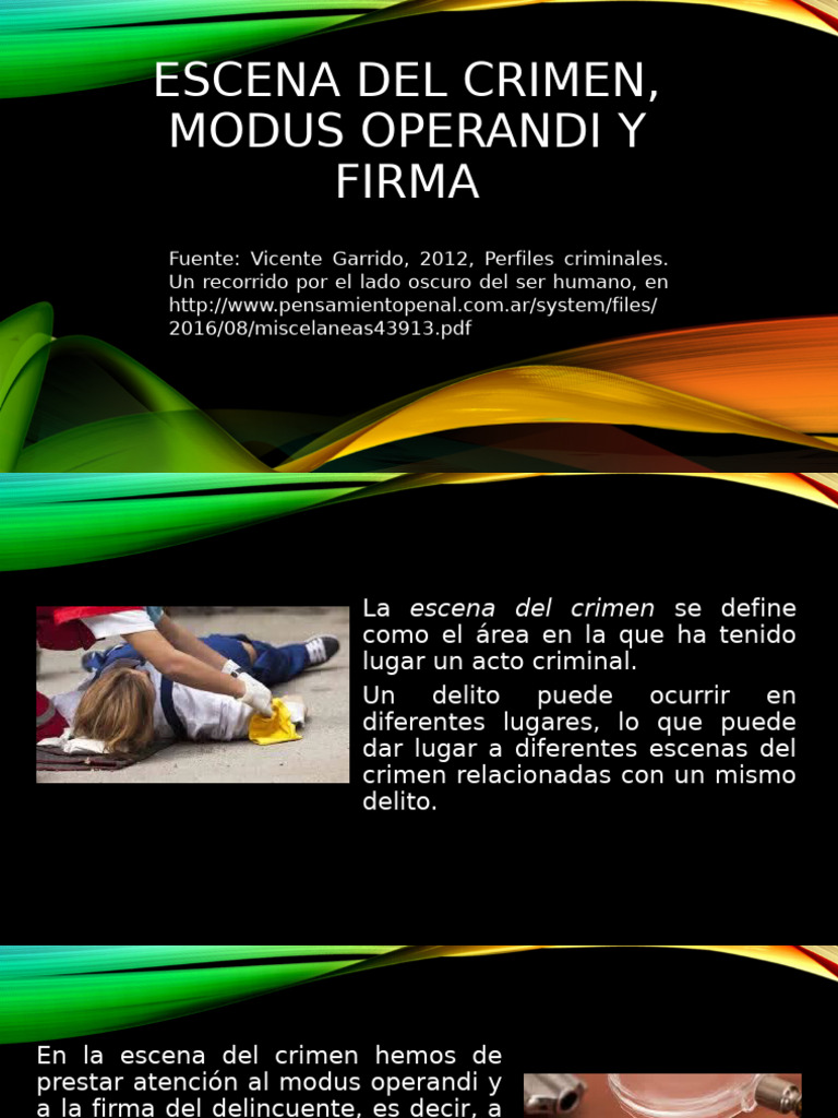 Análisis de Escena del Crimen y Modus Operandi | PDF | Crímenes ...