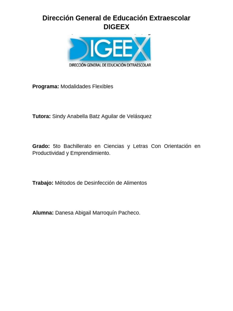 Dirección General de Educación Extraescolar DIGEEX | PDF
