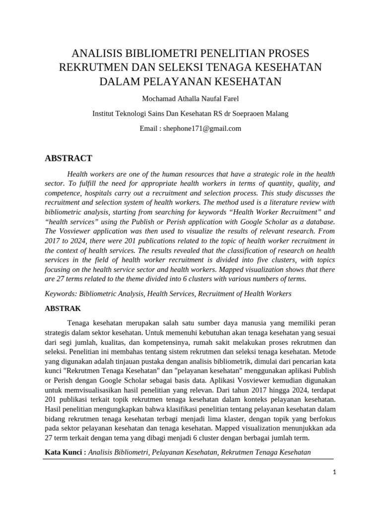 ANALISIS BIBLIOMETRI_Mochamad Athalla Naufal Farel_23012025 | PDF