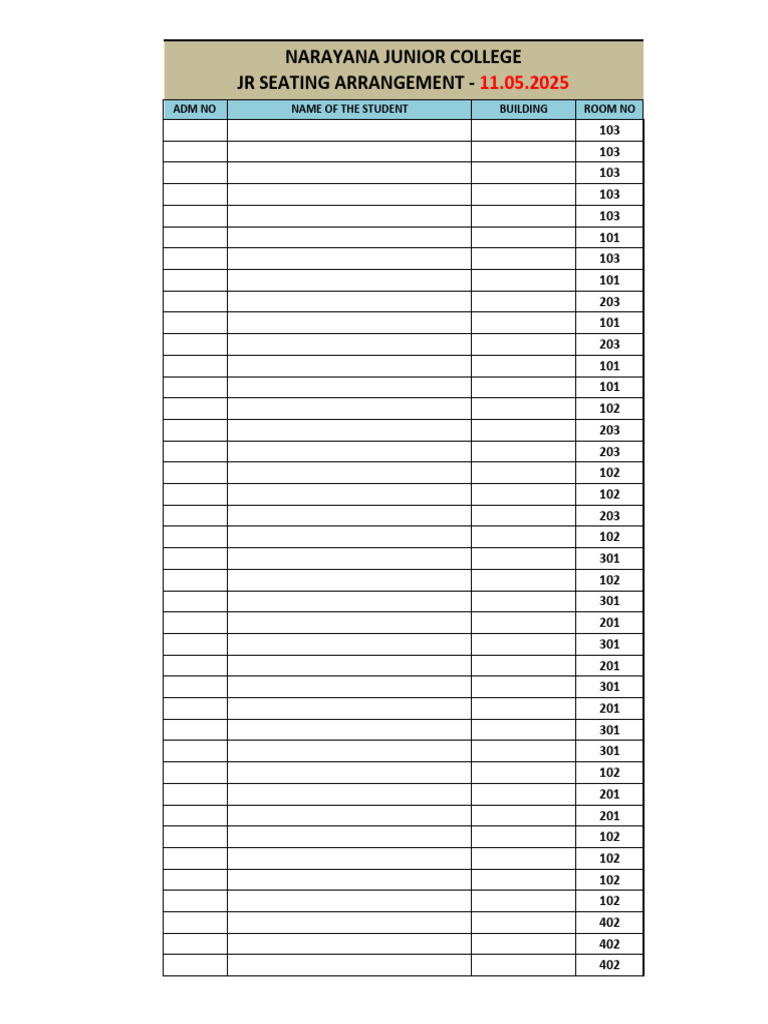 Junior Seating Arrangement - 11.05.2025-1 | PDF
