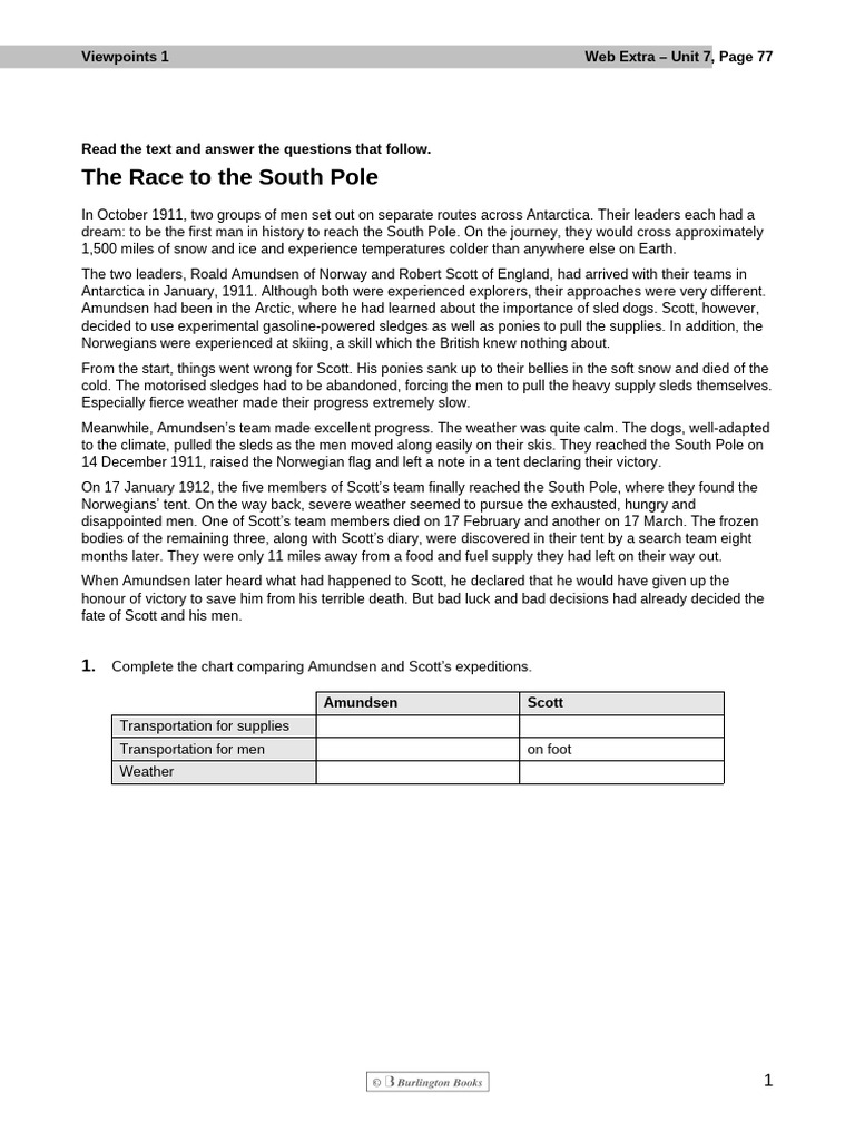 Amundsen vs. Scott: South Pole Race | PDF | South Pole | Roald Amundsen
