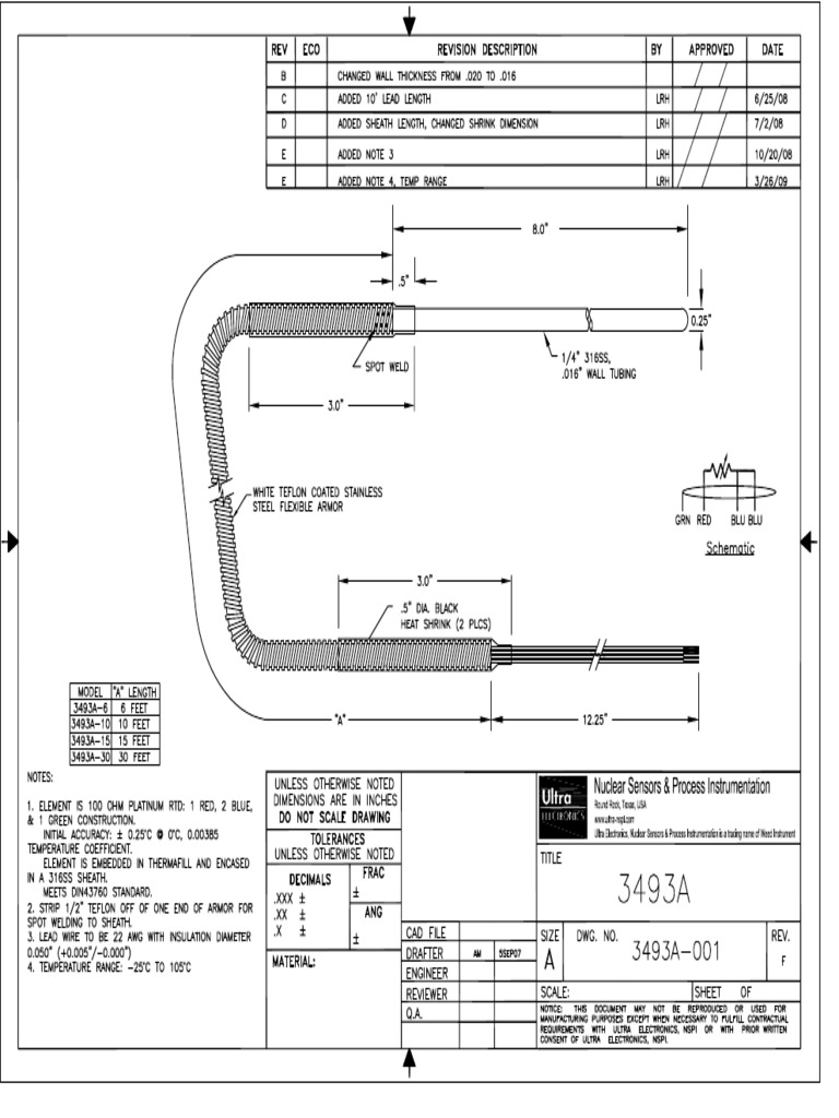 Ficha Tecnica RTD 3493a Rev F RTD | PDF