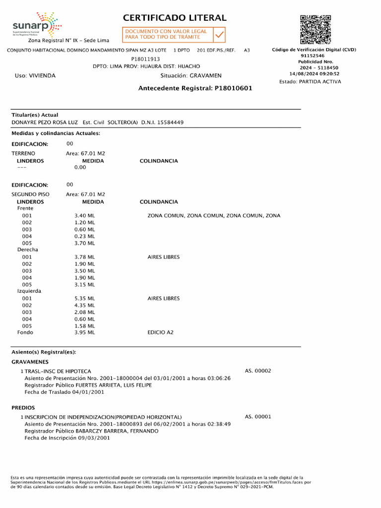 CL P18011913 - DPTO. HUACHO | PDF