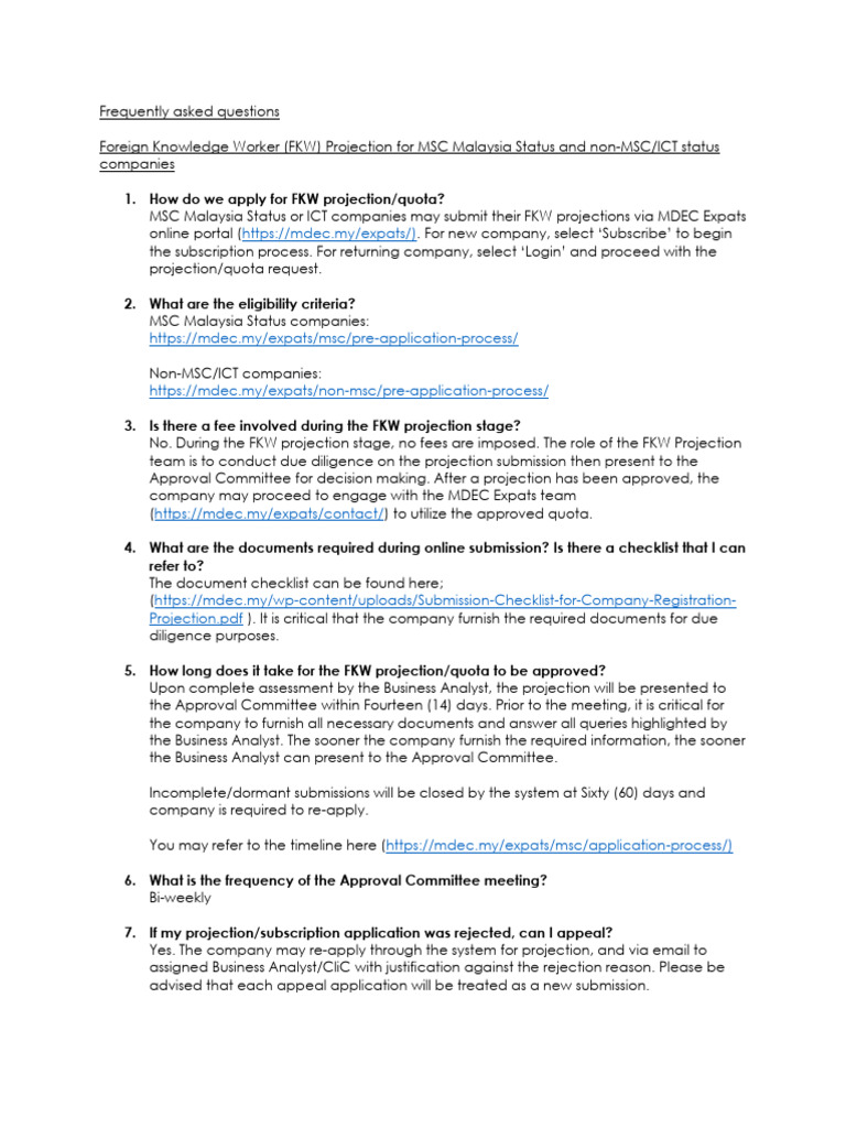 FKW Quota Application Guide for Expats | PDF