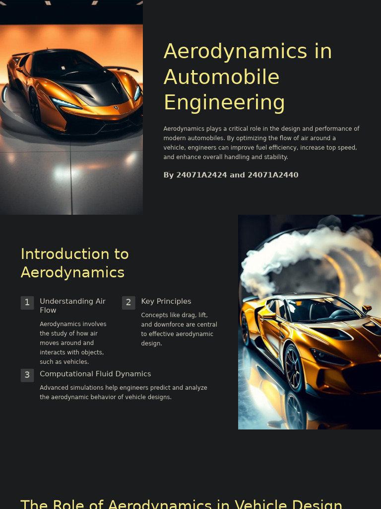 Aerodynamics-in-Automobile-Engineering (1) | PDF | Aerodynamics | Drag (Physics)