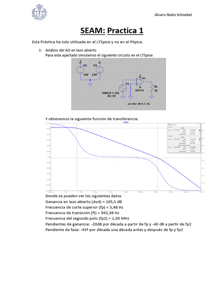 SEAM Practica1 | PDF | Impedancia eléctrica | Oscilación