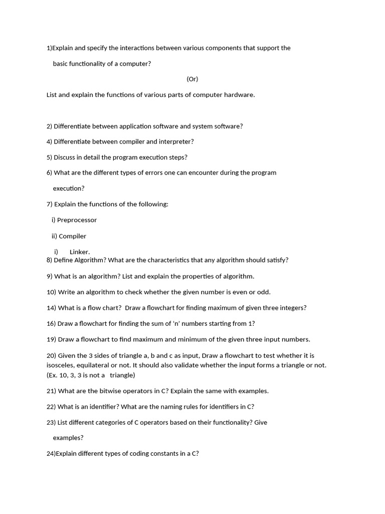 PC Unit-1 Question Bank | PDF