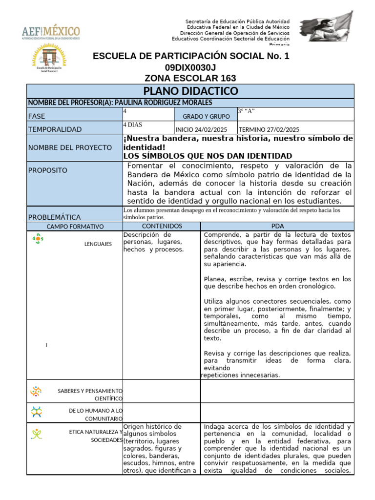 Proyecto sobre Símbolos Patrios en México | PDF | Los símbolos | Comunidad