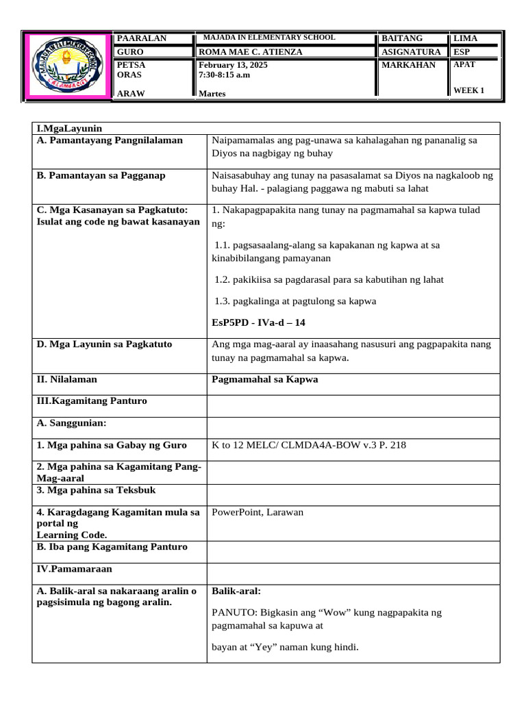 ESP5 Q4 W1 Feb.13 LJ2025 | PDF