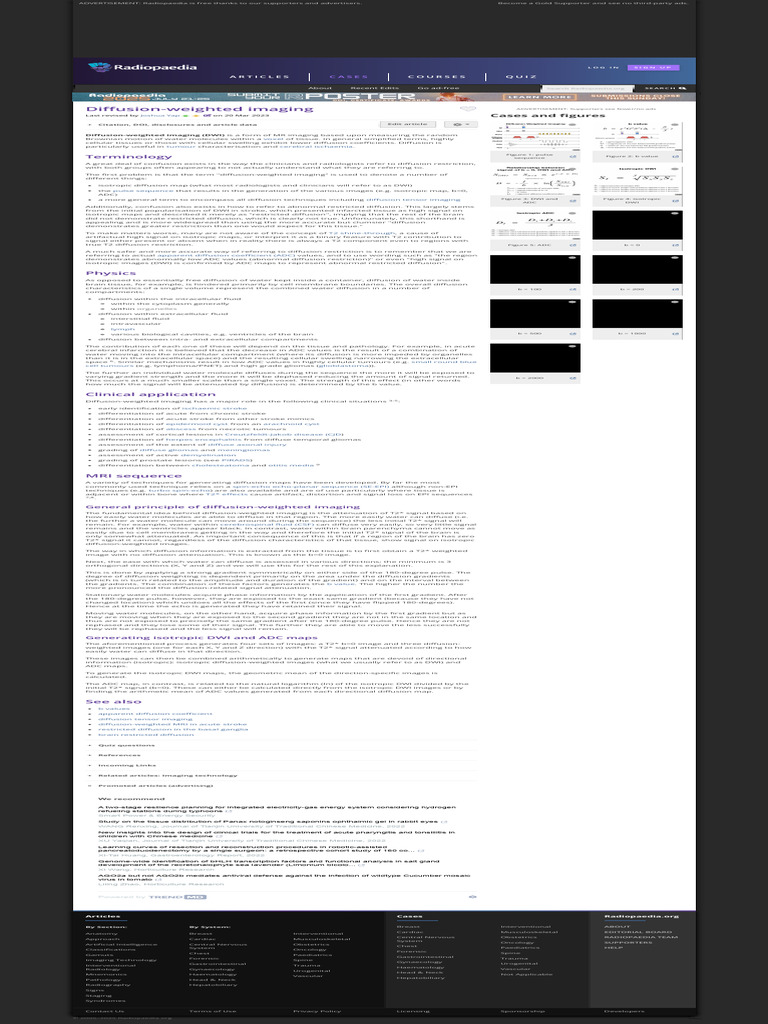 Diffusion-Weighted Imaging - Radiology Reference Article | PDF | Magnetic Resonance Imaging ...