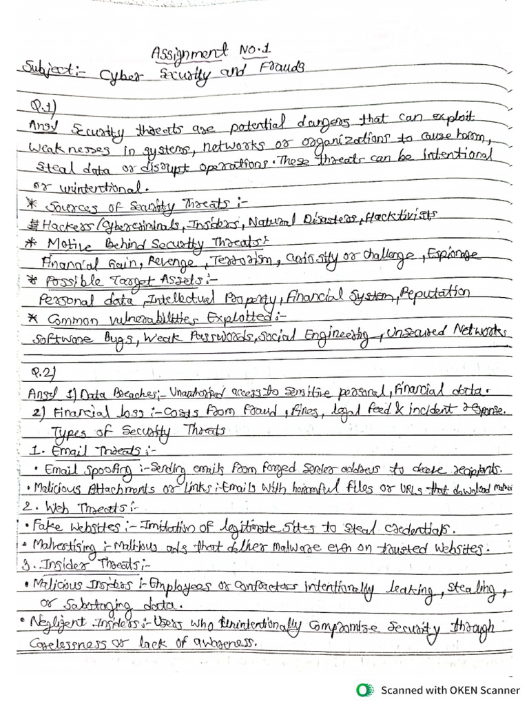 Cyber Security and Frauds Assignment | PDF