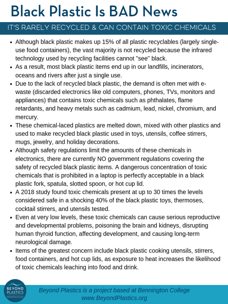 Black Plastic Fact Sheet | PDF