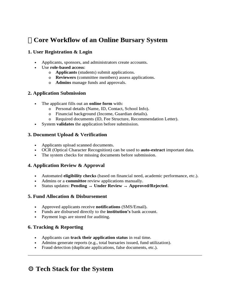 Bursary System | PDF