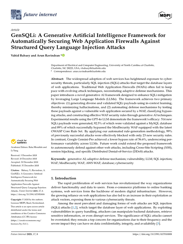 GenSQLi: A Generative Artificial Intelligence Framework For ...