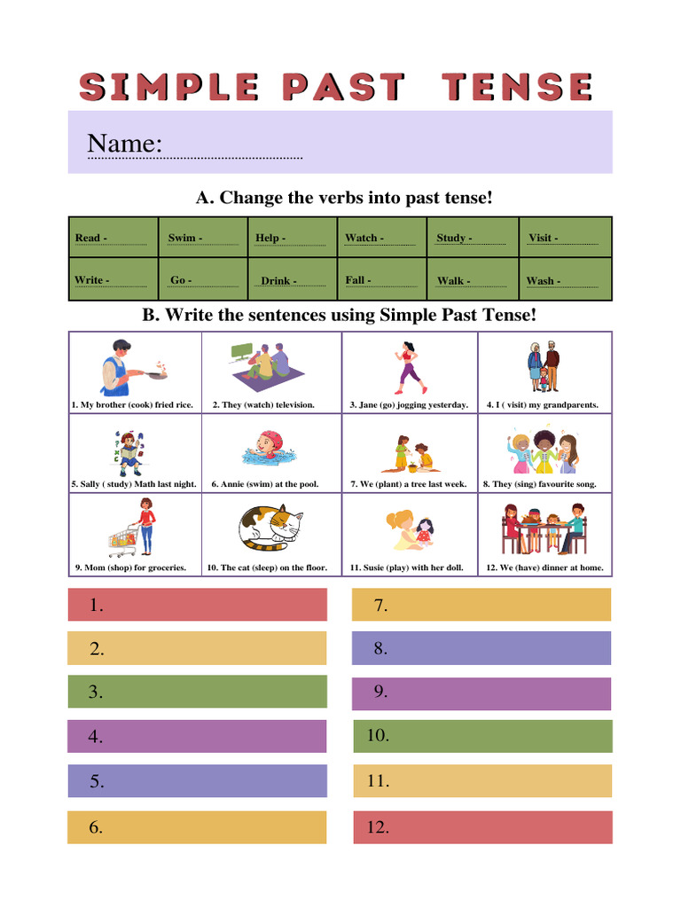 Simple Past Worksheet | PDF