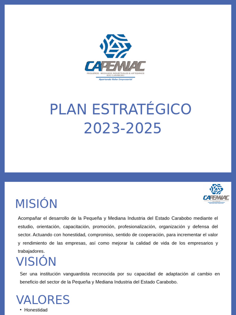 Plan Estratégico CAPEMIAC 2023-2025 - Presentación | PDF ...