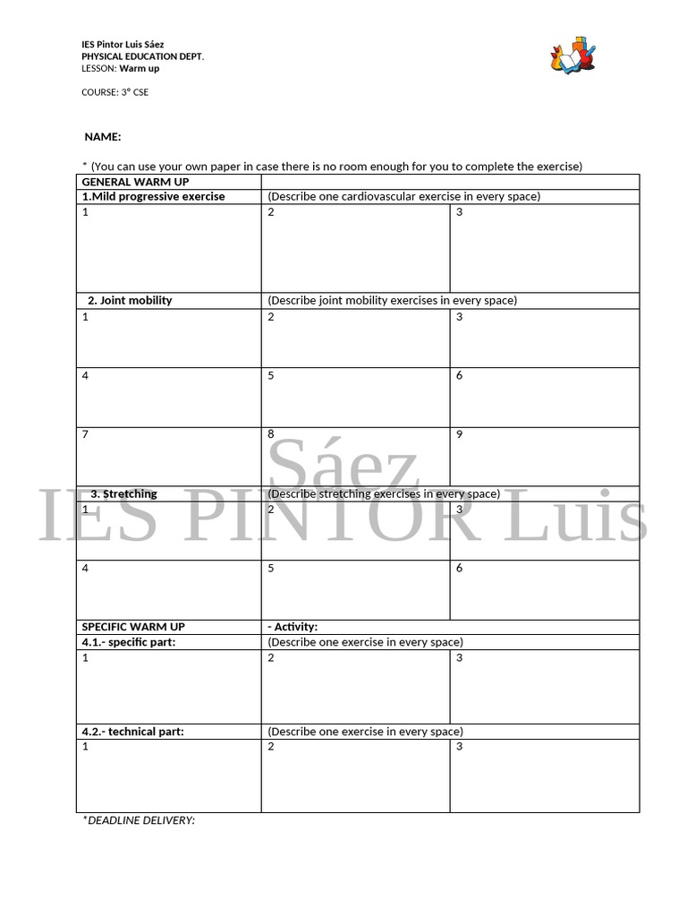 1 Warm-Up Template | PDF