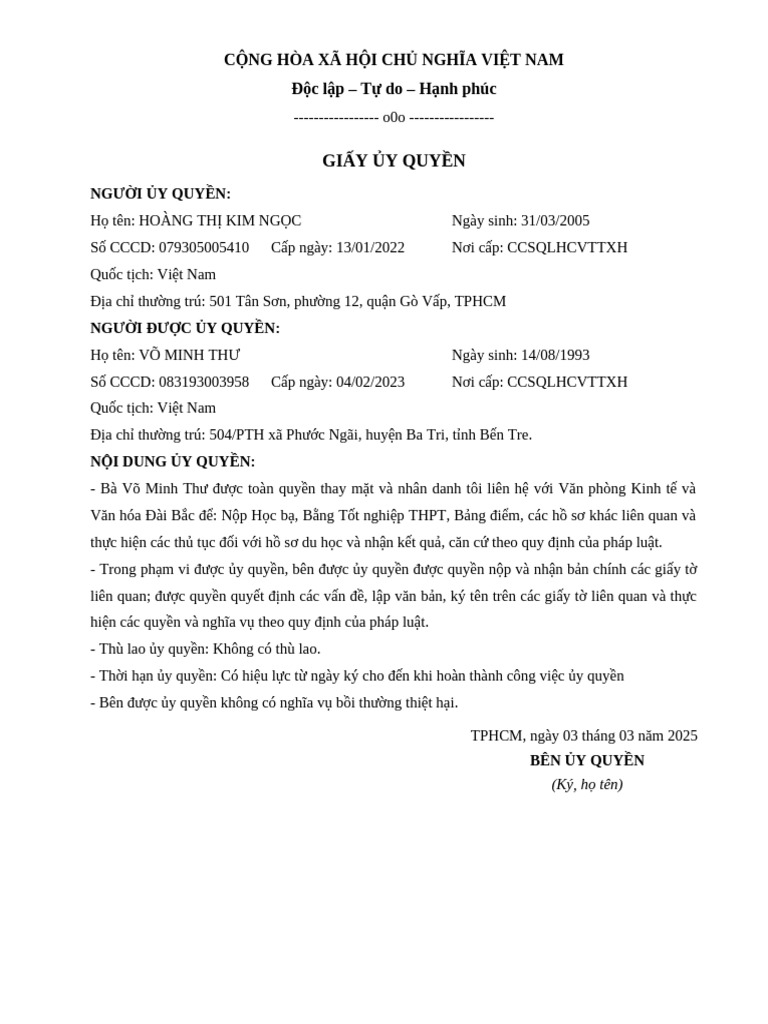 [MAU] Giay uy quyen | PDF