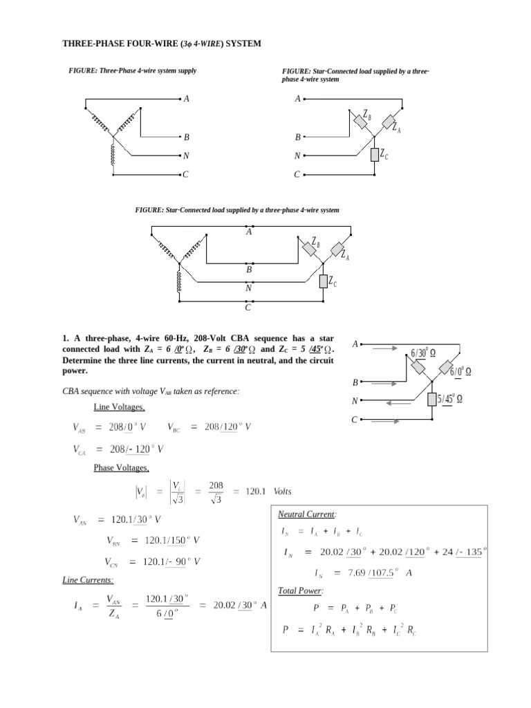 4 Three-Phase 4-Wire System | PDF | Voltage | Physical Quantities