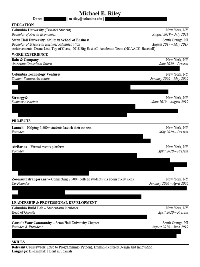 Michael Riley Resume Template | PDF | Business